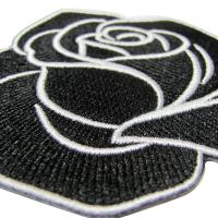 China Custom Twill Fabric Heat Cut Border Embroidery Patches 100 PCS MOQ Iron On for Clothing for sale