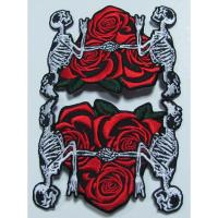 China Custom Heat Cut Border Twill Iron On Embroidery Patch 100pcs for Garment Hats for sale