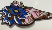 China Custom Washable Polyester Embroidered Patch 60mm Height 12 Colors Iron On Backing for sale