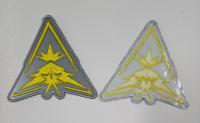China Heat Cut Border Iron On 12C Color Reflective Embroidered Patch for sale