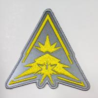 China Heat Cut Border Iron On 12C Color Reflective Embroidered Patch for sale