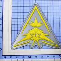China Heat Cut Border Iron On 12C Color Reflective Embroidered Patch for sale
