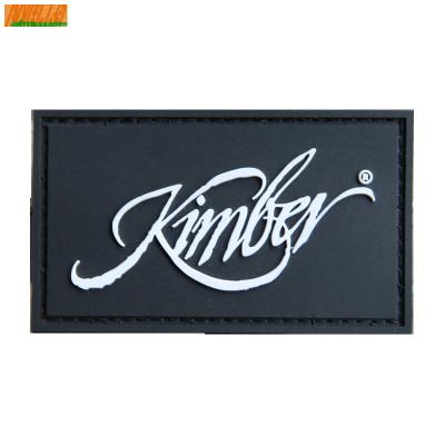 China Velcro 2D Logo 3*2'' Rectangle 2C Color PVC Silicone Patches for sale