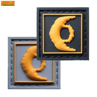 China Custom 3D PVC Rubber Patches with Velcro Backing Pantone Color Embossed 2.5cm for sale