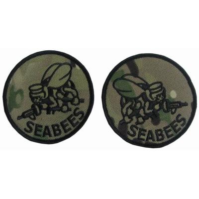 China Custom Washable Polyester Camo Embroidered Patch with Velcro Backing for Army Uniforms for sale