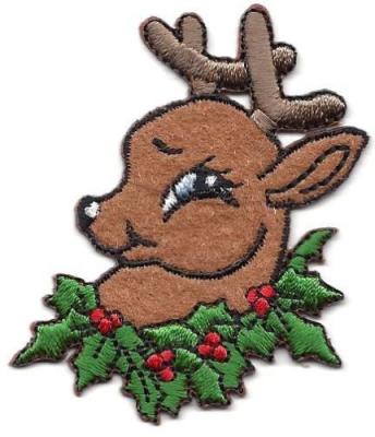 China Custom Christmas Iron On Embroidery Patches Metallic Thread 50pcs MOQ for sale