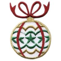 China Custom Christmas Iron On Embroidery Patches Metallic Thread 50pcs MOQ for sale