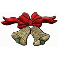 China Custom Christmas Iron On Embroidery Patches Metallic Thread 50pcs MOQ for sale