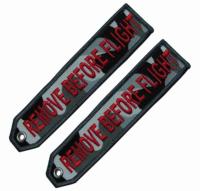 China Custom Merrow Border Embroidery Key Tags 130x30mm Para Bellum Keychain for sale
