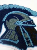 China Custom Double Layer Chenille Patch 130x30mm with Heat Cut Border for Jackets Hats Bags for sale