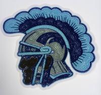 China Custom Double Layer Chenille Patch 130x30mm with Heat Cut Border for Jackets Hats Bags for sale
