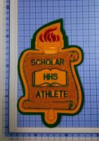 China Custom Double Felts Chenille Patches 75% Embroidery Iron On Backing PMS Colors for sale