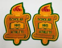 China Custom Double Felts Chenille Patches 75% Embroidery Iron On Backing PMS Colors for sale