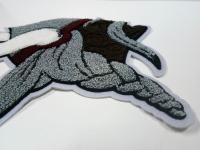 China Custom Heat Cut Border Chenille Patches Embossed Logo Decorate T-shirt 100pcs MOQ for sale