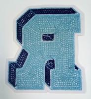China Custom Chenille Felt Patches 5x5cm PMS Color Heat Cut Border Embroidery for sale