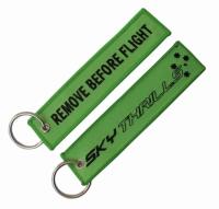 China Custom 75% Embroidery Metallic Thread Remove Before Flight Keychain Twill Patch 100 Pcs MOQ for sale
