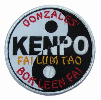 China Custom Twill PMS Color Embroidered Badge Patches 100mm Merrow Border Iron On for sale