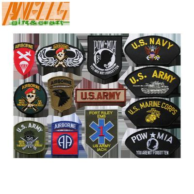 China Custom Embroidered Military Patch Twill Fabric Merrow Border 3 Inch for sale