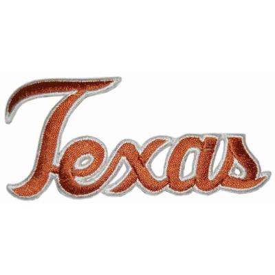 China Custom Embroidered Letter Patches Iron On Backing Heat Cut Border 200mm for sale