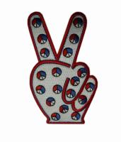 China Twill Washable Round Embroidered Patch Heat Cut Border For Hat for sale