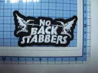 China Anger No Back Stabbers 12C  Custom Embroidered Patch Velcro Backing for sale