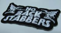 China Anger No Back Stabbers 12C  Custom Embroidered Patch Velcro Backing for sale