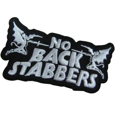 China Anger No Back Stabbers 12C  Custom Embroidered Patch Velcro Backing for sale