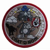 China CHAT NOIR Twil Merrow Border Embroidery Patch For Garment for sale