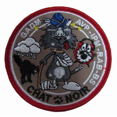 China CHAT NOIR Twil Merrow Border Embroidery Patch For Garment for sale