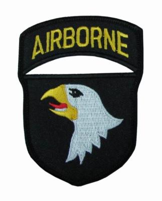 China AIRBORNE Merrow Border Cut Out Embroidery Patch For Garment for sale