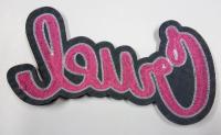 China Custom PMS Twill Double Layer Chenille Patch Heat Cut Border 5cm for sale