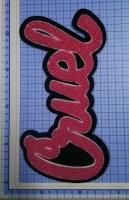China Custom PMS Twill Double Layer Chenille Patch Heat Cut Border 5cm for sale