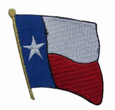 China Custom Texas Flag Iron On Velcro Embroidery Patches 150mm for Clothes for sale