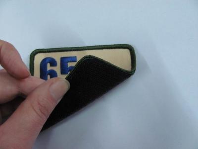 China Custom Pantone Color Velcro Backing Polyester Embroidery Patches 3x2 Inches for sale