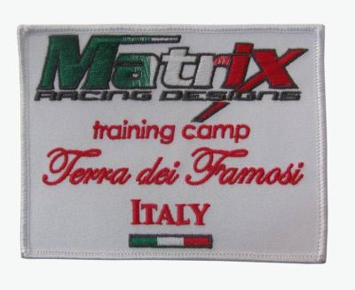 China Custom Twill Embroidery Patches Heat Cut Border 75% Embroidery for Garment for sale