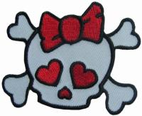 China Custom Adhesive Back Skull Bone Twill Embroidery Patch Pantone Color 100 Pcs for sale