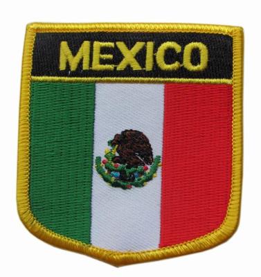 China Custom Embroidered Mexico Flag Patch Twill Background 12C Washable Durable for sale