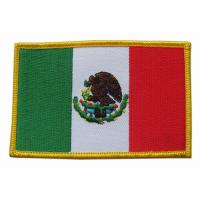 China Custom Embroidered Mexico Flag Patch Twill Background 12C Washable Durable for sale