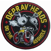 China Custom Moto Biker Twill Fabric Embroidered Iron On Patch Merrow Border 50pcs for sale