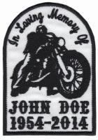 China Custom Moto Biker Twill Fabric Embroidered Iron On Patch Merrow Border 50pcs for sale