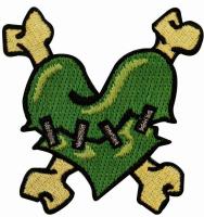 China Custom Heart Shape Chenille 9C Iron On Embroidery Patch with Reflective Background for sale