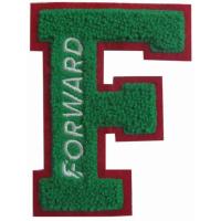 China Custom Felt Color Embossed Chenille Letters Patches Heat Cut Border 100pcs MOQ for sale