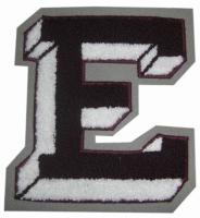 China Custom Felt Color Embossed Chenille Letters Patches Heat Cut Border 100pcs MOQ for sale