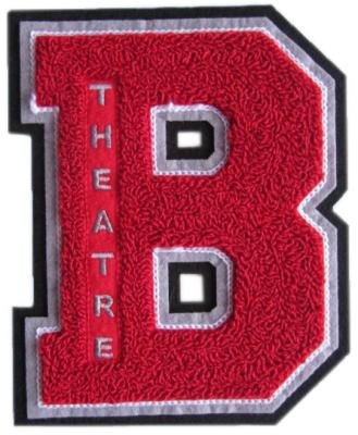 China Custom Chenille Patch with Iron On Backing Merrowed Border PMS Color 50pcs MOQ for sale