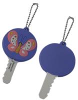 China Custom Embossed PMS Color PVC Key Chain Pearl Necklace Both Sides Logo 8C for sale