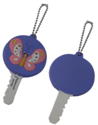 China Custom Embossed PMS Color PVC Key Chain Pearl Necklace Both Sides Logo 8C for sale