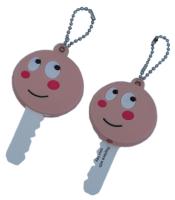 China Custom Embossed PMS Color PVC Key Chain Pearl Necklace Both Sides Logo 8C for sale