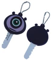 China Custom Embossed PMS Color PVC Key Chain Pearl Necklace Both Sides Logo 8C for sale