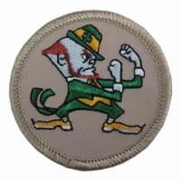 China Custom Embroidered Patch Iron On Heat Cut Border Twill 7C Colors OEM for sale