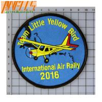 China Custom Airplane Embroidered Patches Iron On Camo Fabric Merrow Border 100pcs for sale